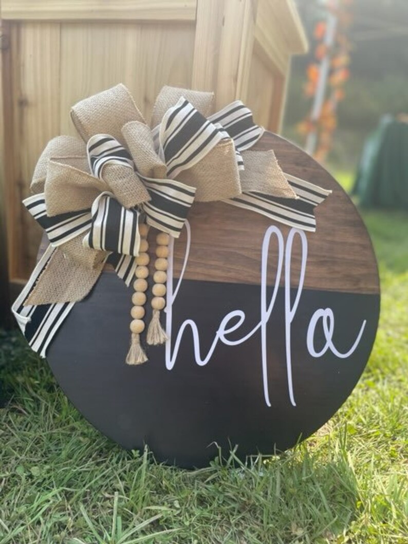 Round Welcome Front Door Sign/round Signs/hello/home Sweet - Etsy