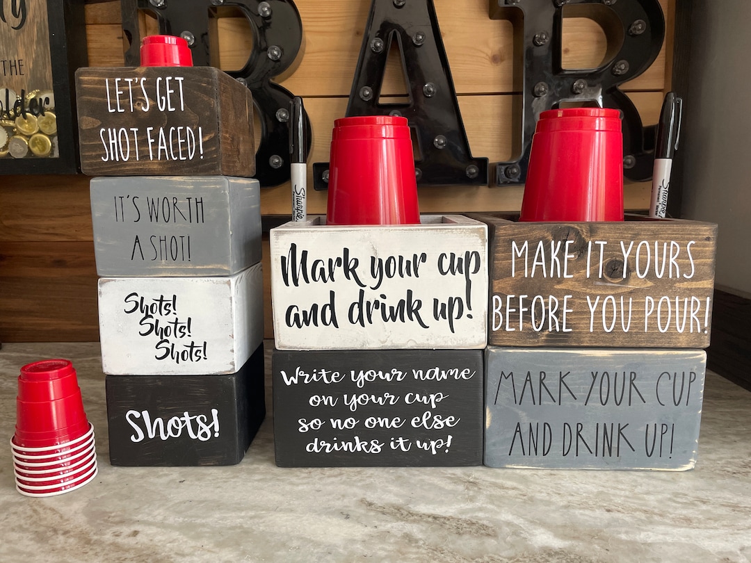 Detached Shot Glass Holder With Cup Holder/ Mini Red Solo Cup - Etsy