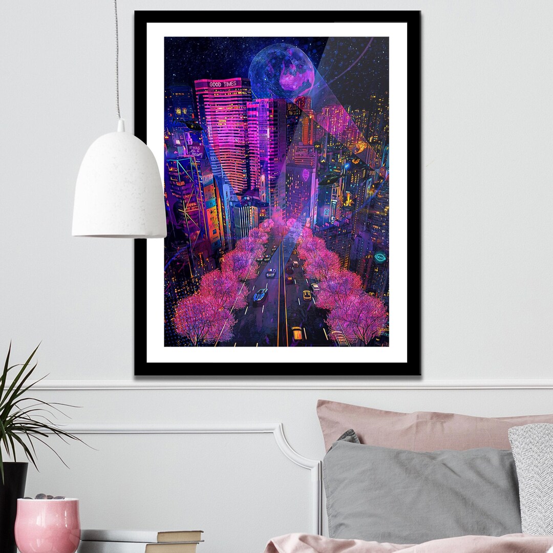 GETAWAY - Outrun Vaporwave Original Artwork Poster Print - Hot Pink Art ...