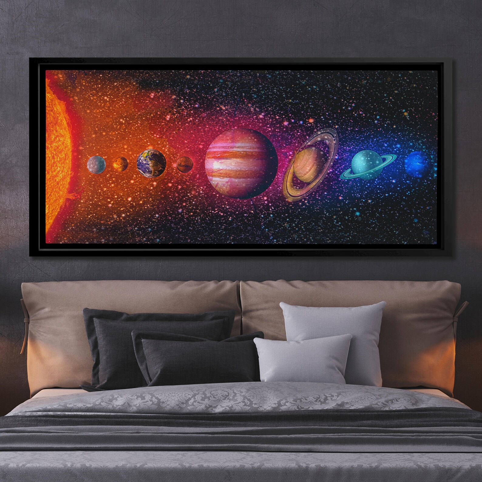 SOLAR SYSTEM Art Print on Canvas Classroom Outer Space - Etsy