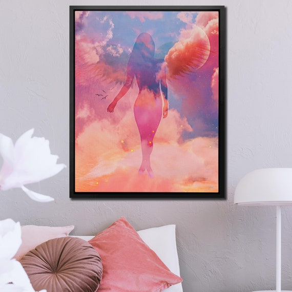 Angel Wings Wall Art Angel Painting Spiritual Decor Original - Etsy