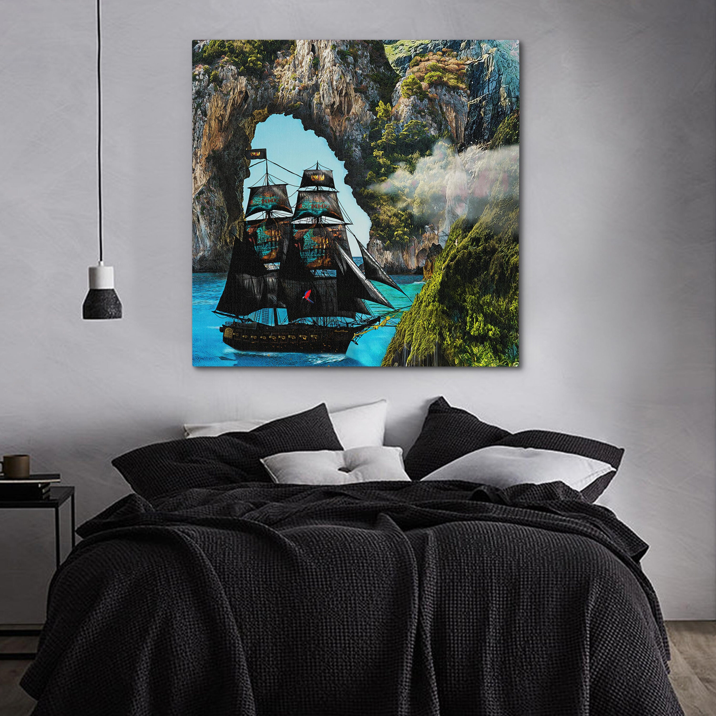 PIRATE SHIP PRINT - Ocean Wall Art - Ocean Art - Kids Room Decor ...