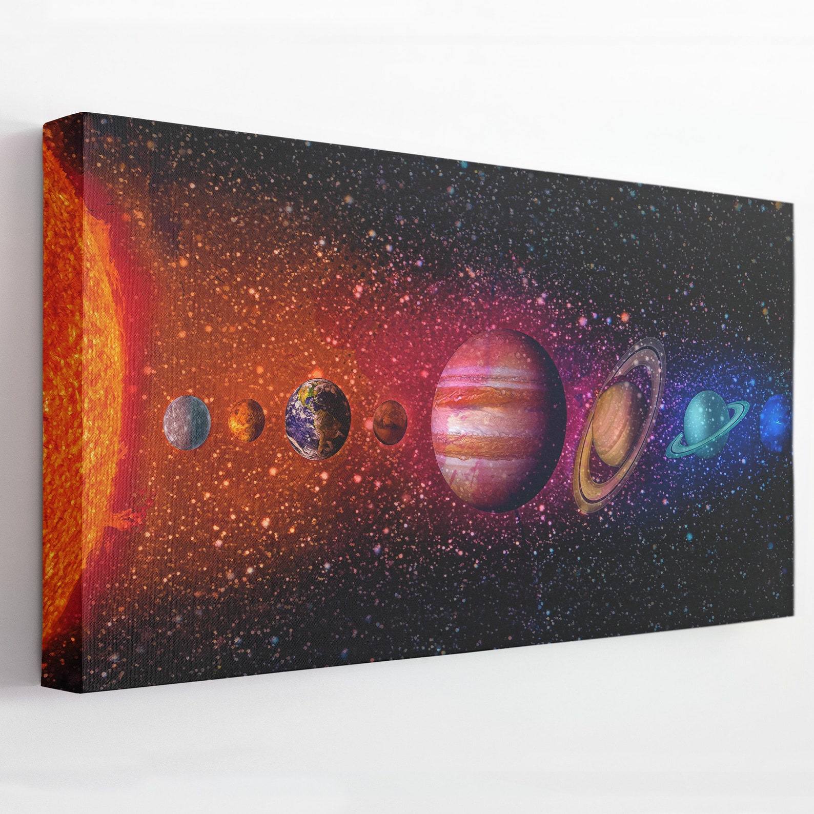 Solar System Outer Space Artwork, Space Wall Art, Large Wall Art Canvas ...