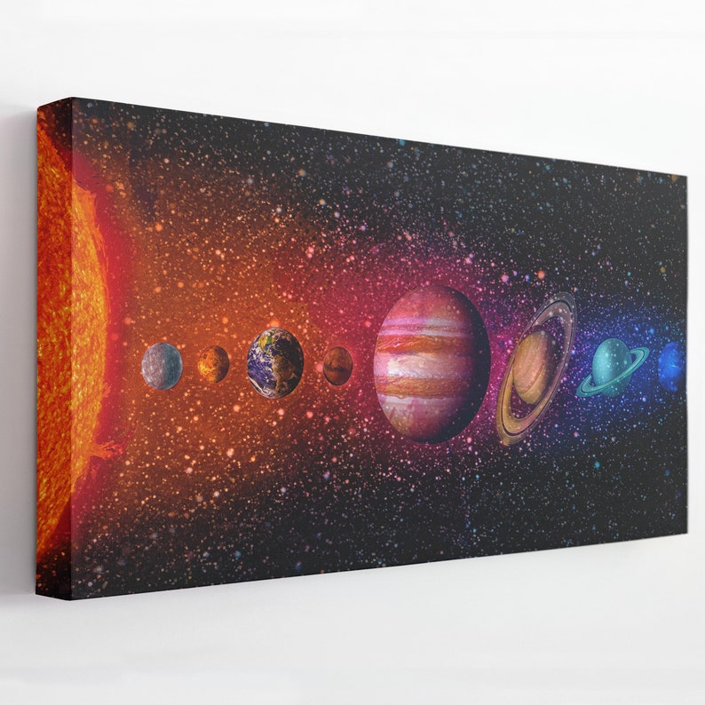 Solar System Outer Space Artwork, Space Wall Art, Large Wall Art Canvas ...