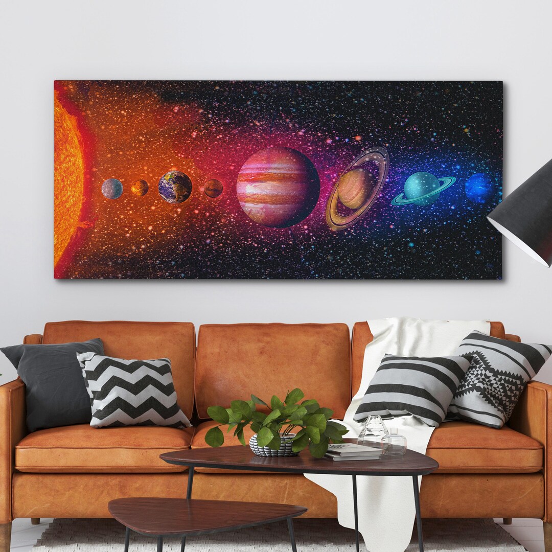 SOLAR SYSTEM Art Print on Canvas, Classroom Outer Space Artwork ...