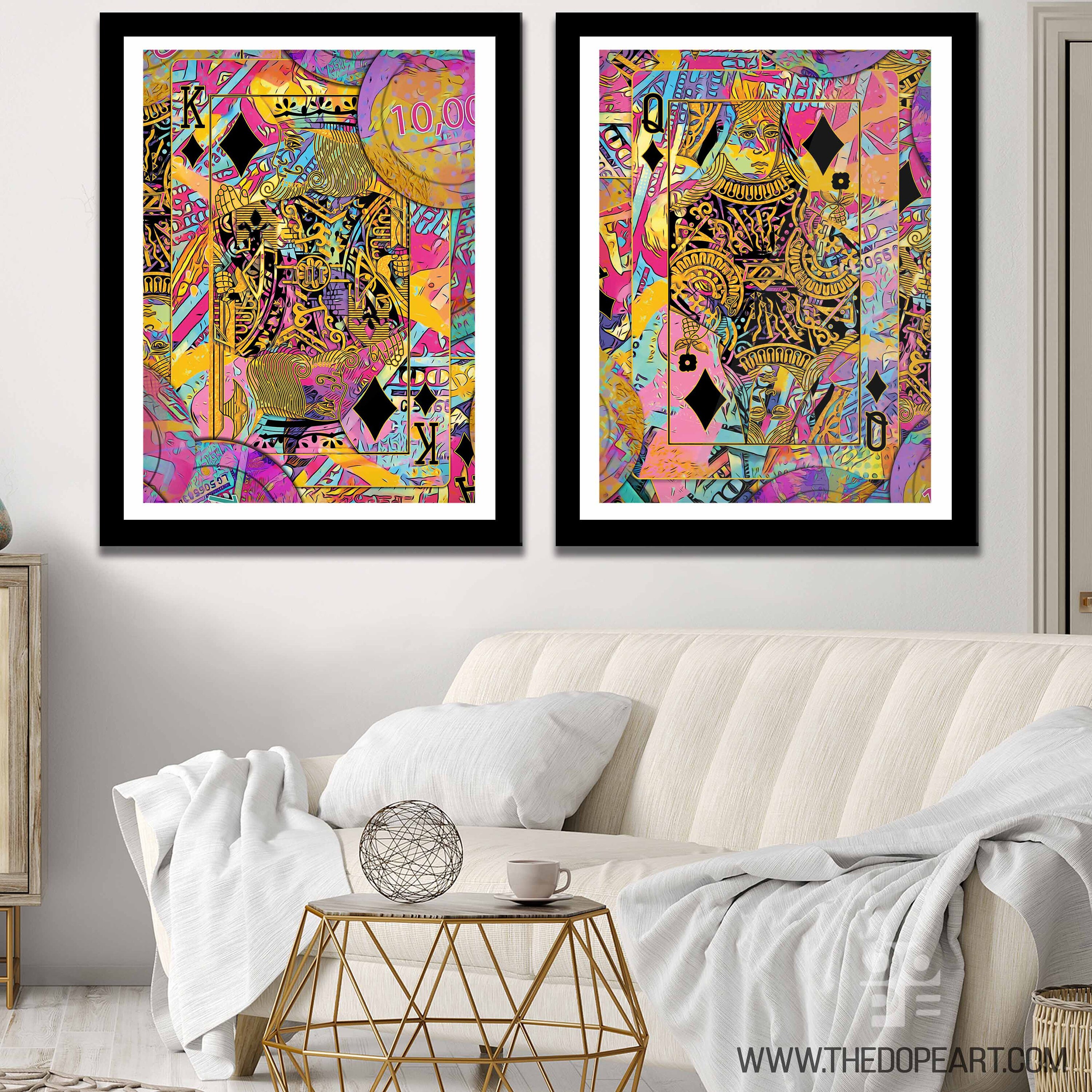 King and Queen Art Print Set Matching Wall Art Couple - Etsy