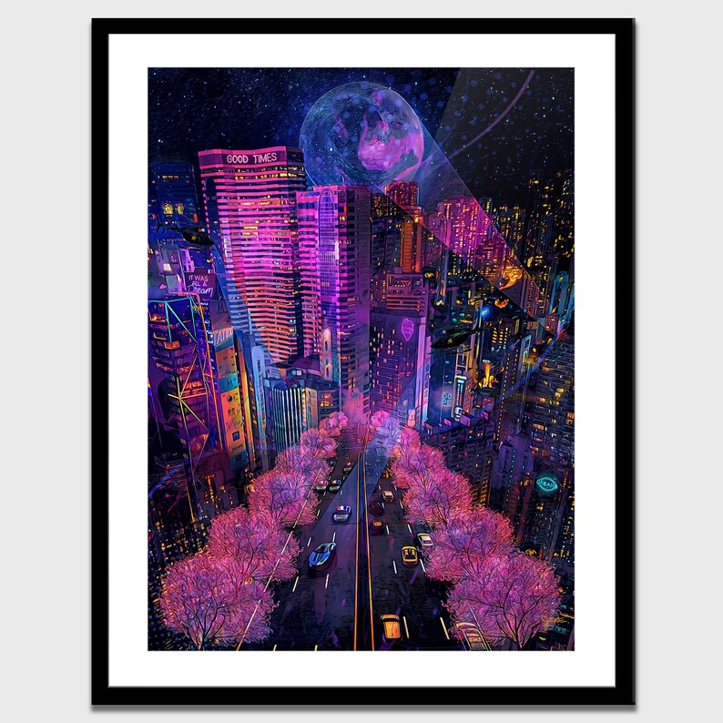 GETAWAY Outrun Vaporwave Original Artwork Poster Print Hot | Etsy