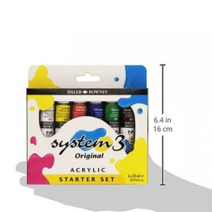 Daler Rowney System 3 Acrylic Starter Set 6 X 22ml - Etsy UK