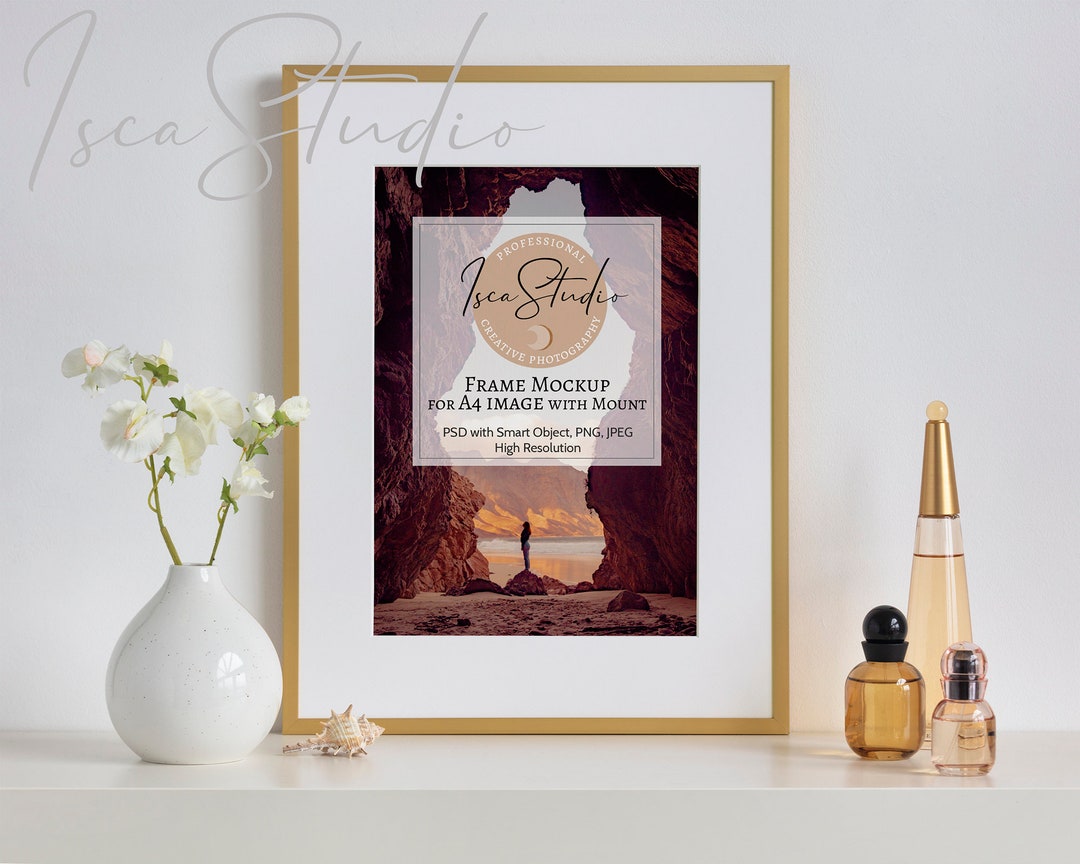 Gold Frame Mockup, A4 Print, Ikea Frame Lomviken, Styled Photography ...