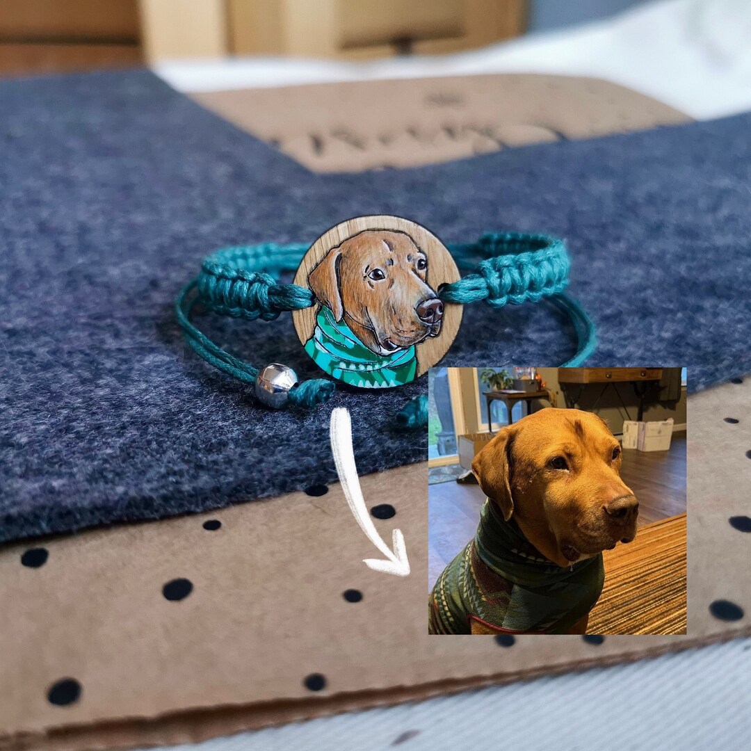 Dog Photo Bracelet, Custom Dog Portrait, Personalized Dog Jewelry - Etsy