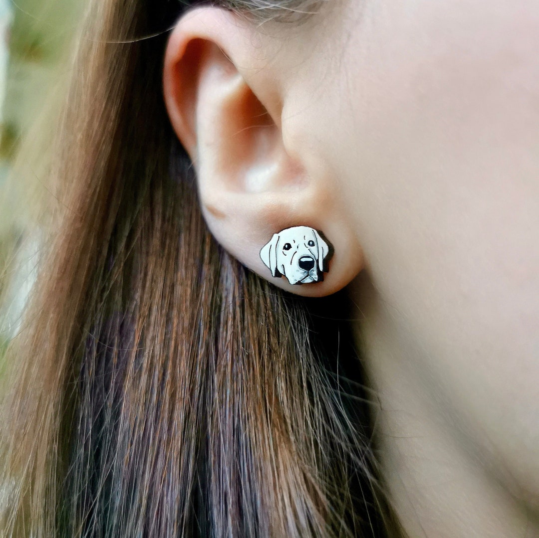 Labrador Retriever Stud Earrings, Cute Labrador Jewelry - Etsy
