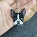 Boston Terrier Dog Keychain Keyring - Etsy
