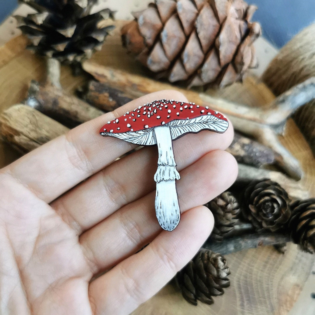 Mushroom Pin, Toadstool Brooch, Mushrooms Jewelry, Fly Agaric Gifts - Etsy