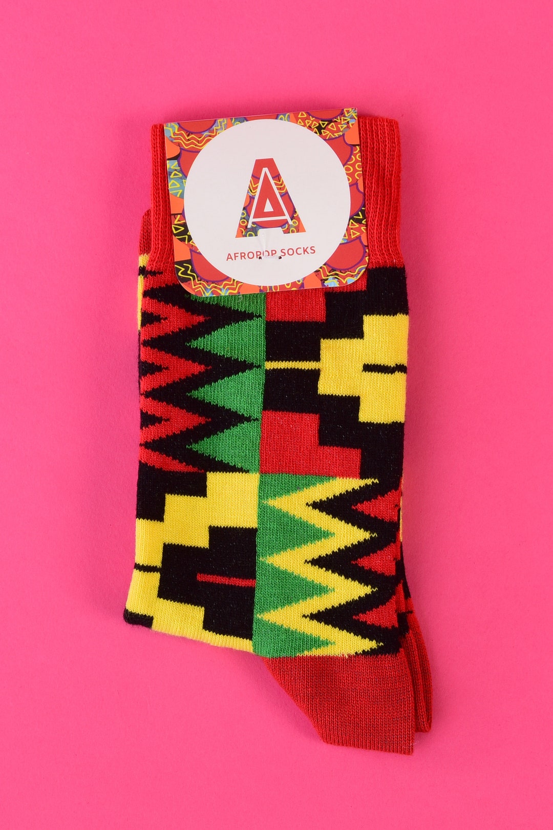 Zion Red Socks African Accessories Funky Socks Mans Sock Kente ...