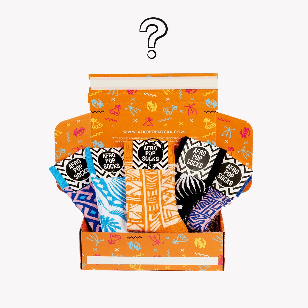 Mystery Box of 5 Afropop Socks | African Gift | Colourful Socks | Socks ...