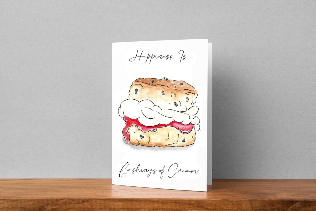 Scone Birthday Card Baking Art Print Baking Illustrations Hand Painted ...
