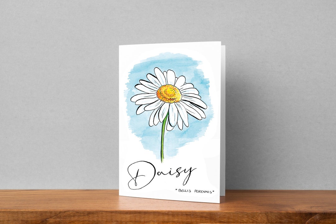 Daisy Flowers Birthday Card Daisy Flower Card Flowers Card Hand Painted ...