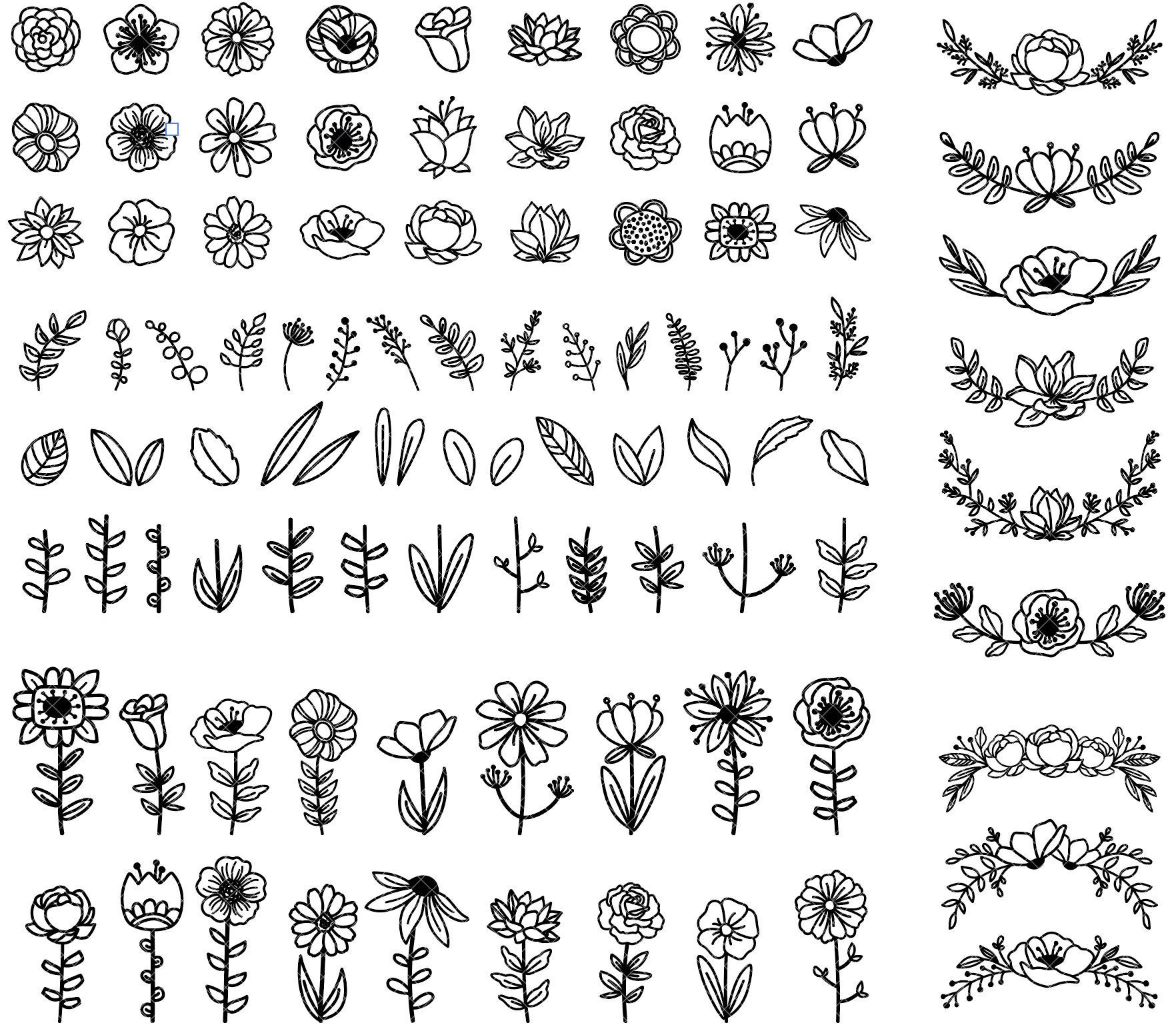 Flower SVG Floral Botanical Leaf Branch Stem Bough Mega Diy - Etsy