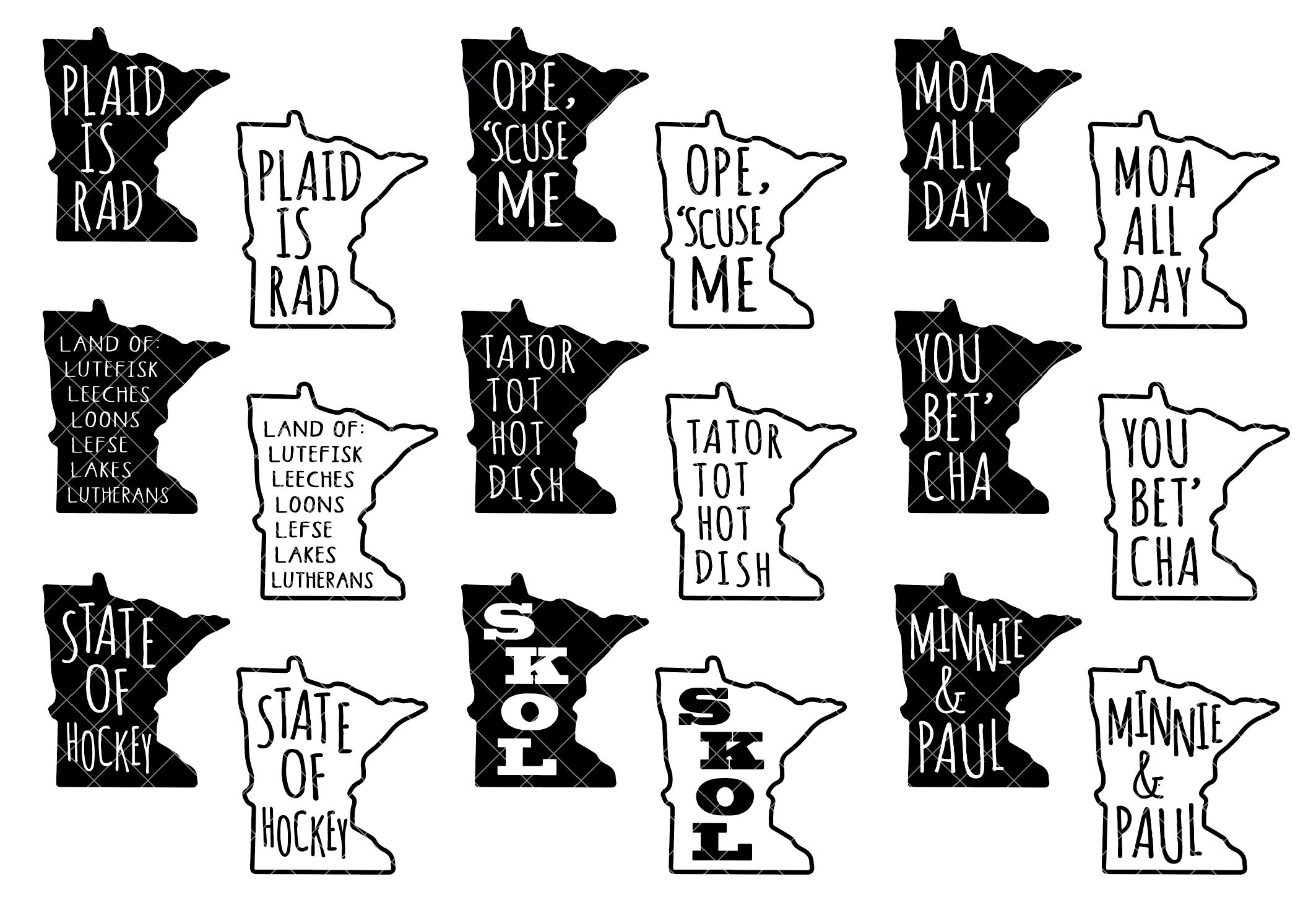 Minnesota SVG Instant Download MN SKOL State of Hockey Ope Hot Dish ...