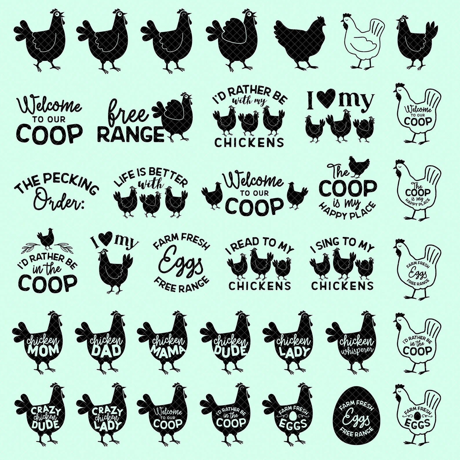 Chicken SVG Instant Download Chicken Mom Chicken Lady Chicken Dad Free ...