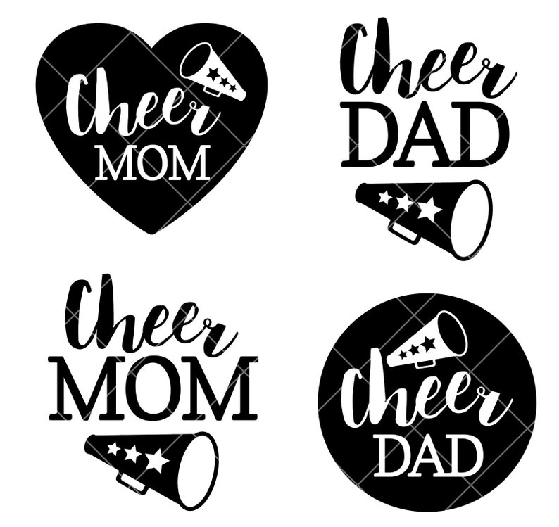 CHEER SVG Mom Dad PNG Jpg Dxf Cut File Clip Art Bundle Instant - Etsy