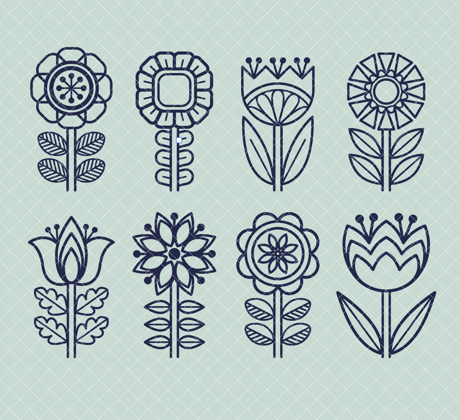 Butterfly SVG Floral Flower Folk Botanical Leaf Stem - Etsy