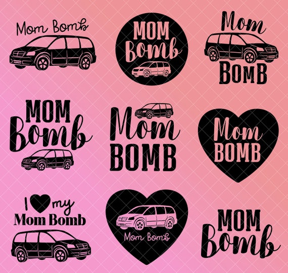 Mini Van SVG Mom Bomb Car Funny Phrase PNG JPG Dxf Clip Art - Etsy