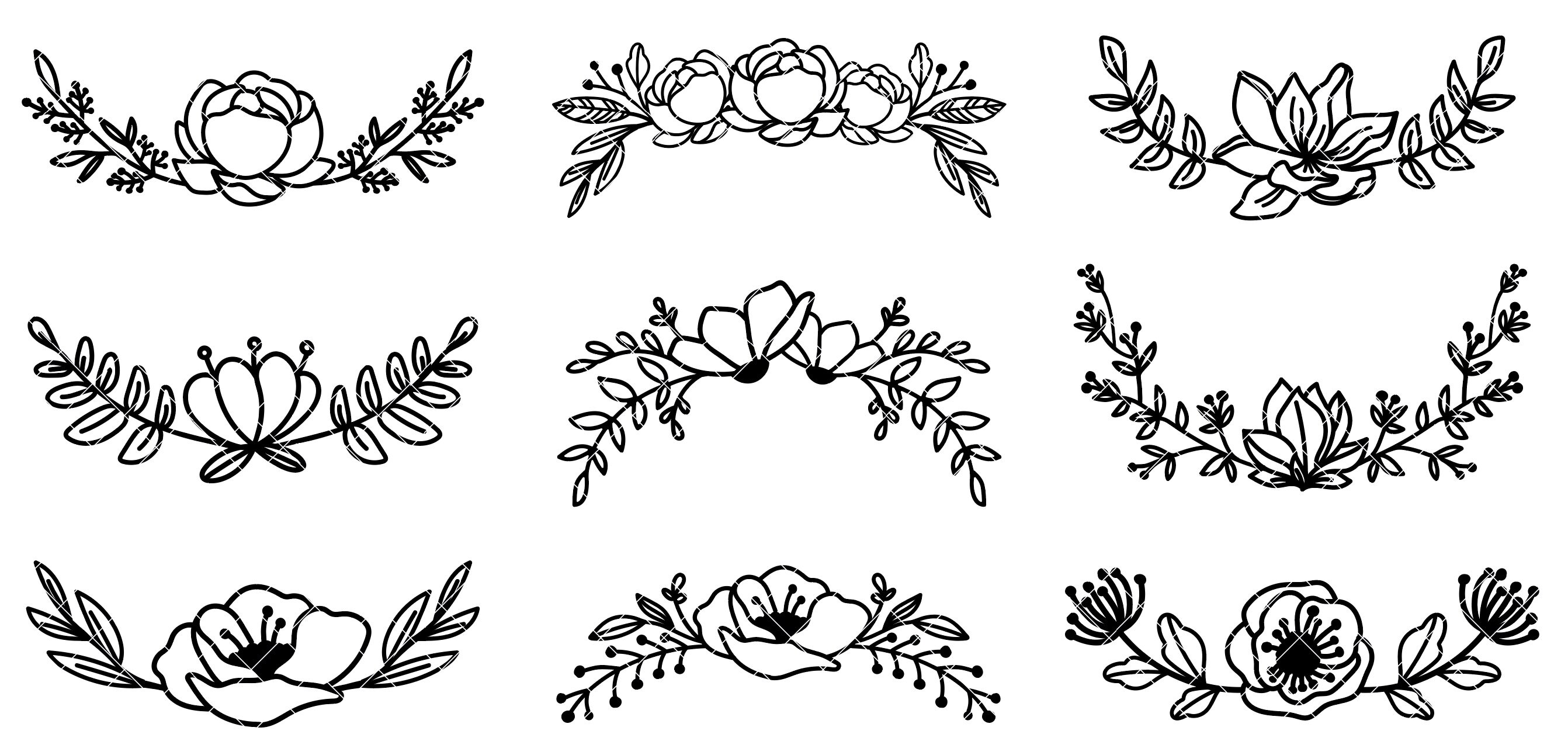 Flower SVG Floral Botanical Leaf Branch Stem Bough Mega Diy - Etsy