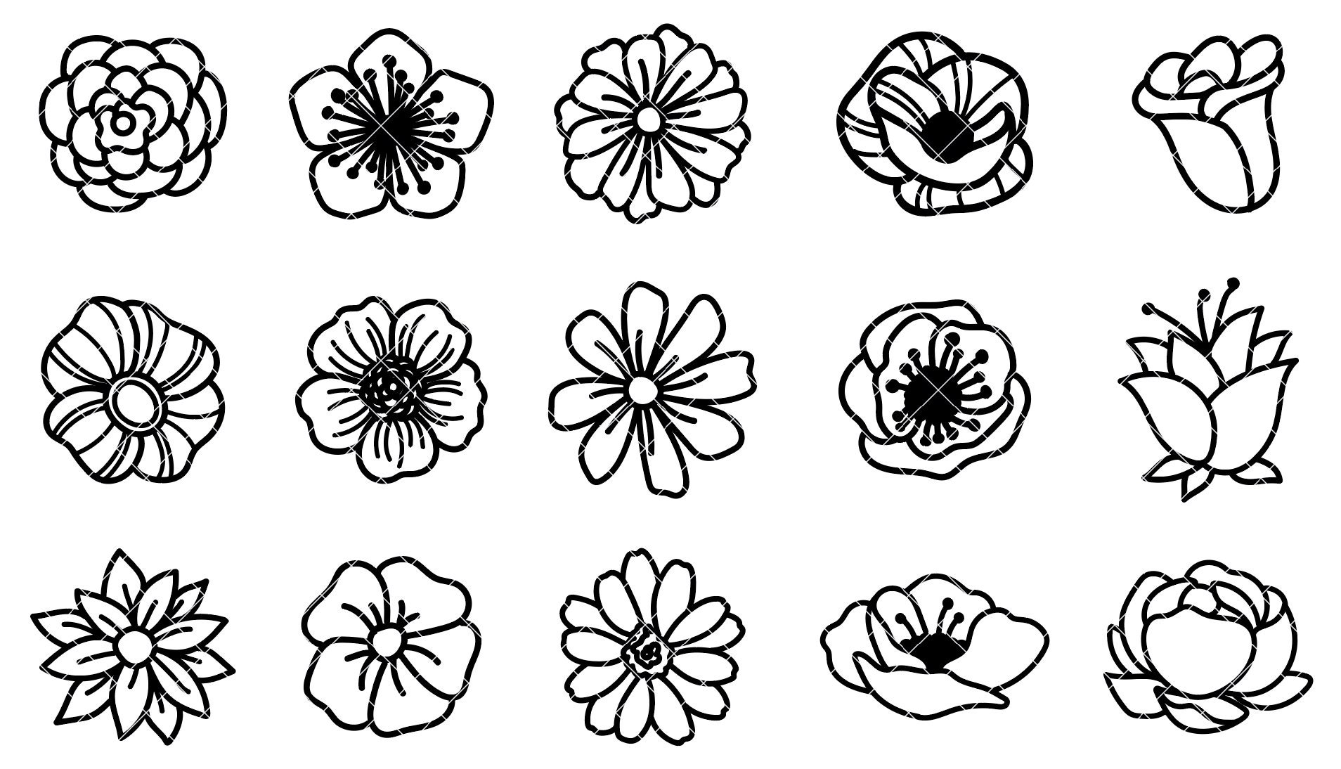 Flower SVG Floral Botanical Leaf Branch Stem Bough Mega Diy - Etsy