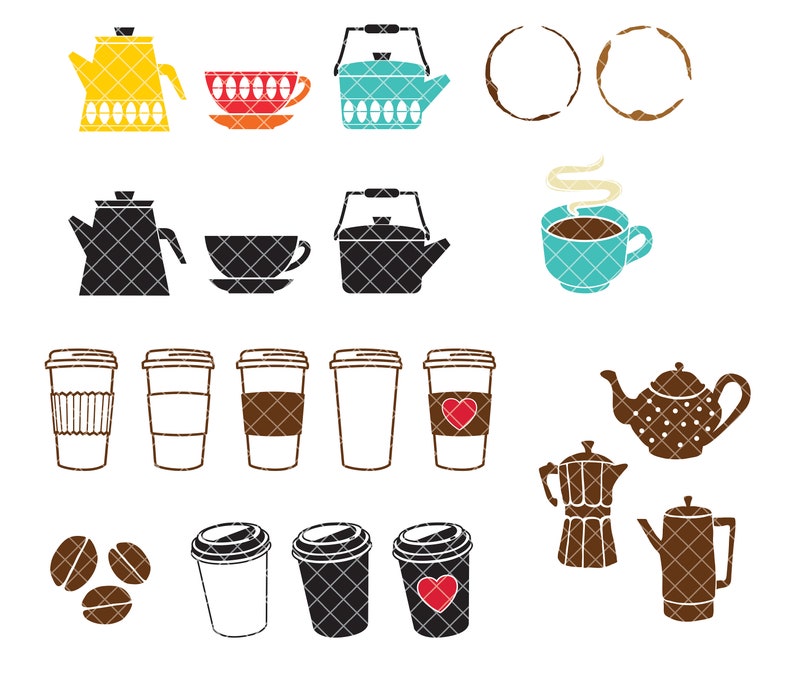 Coffee SVG Phrase Mega Cut File PNG JPG Dxf Clip Art - Etsy