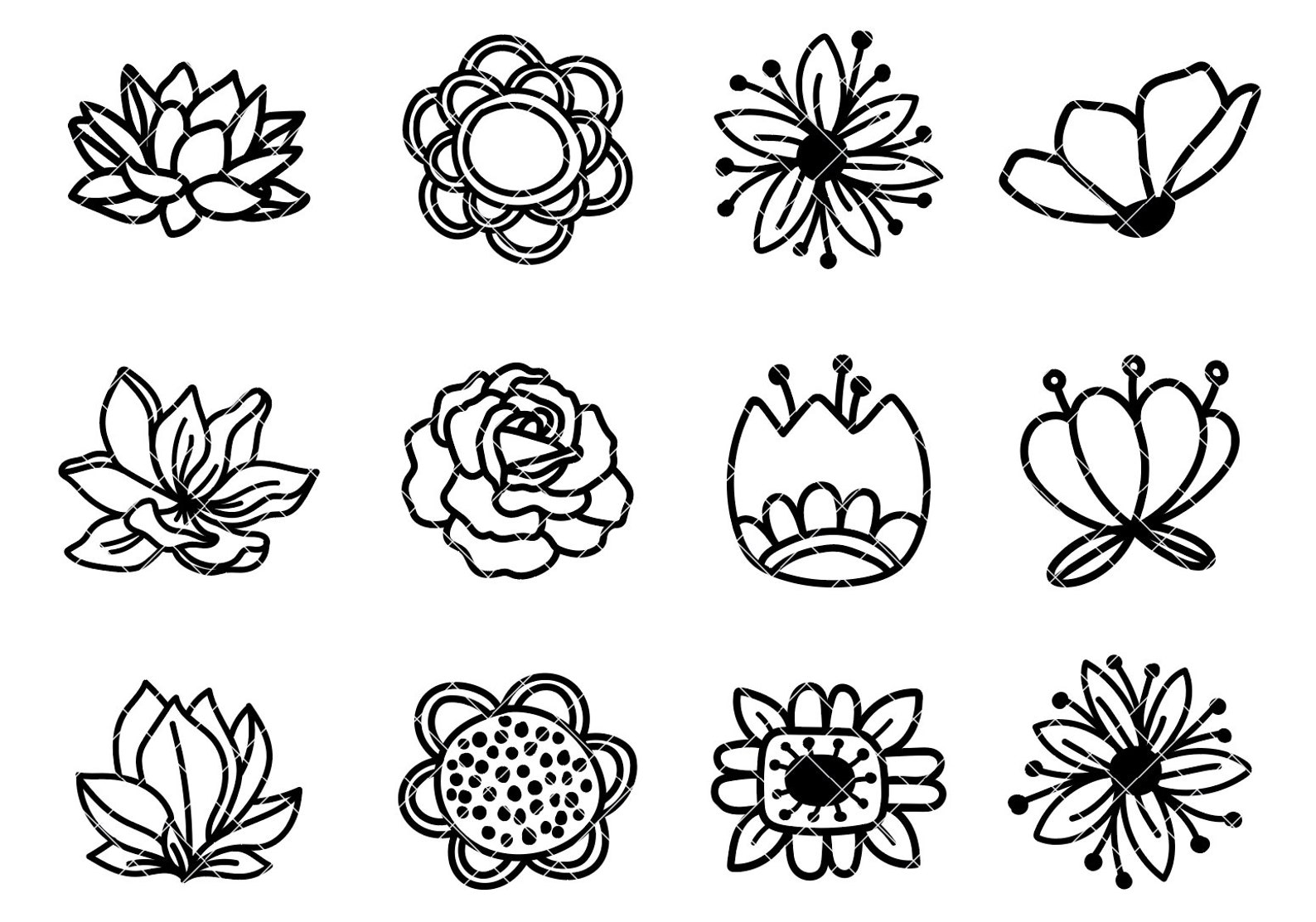 Flower SVG Floral Botanical Leaf Branch Stem Bough Mega Diy - Etsy