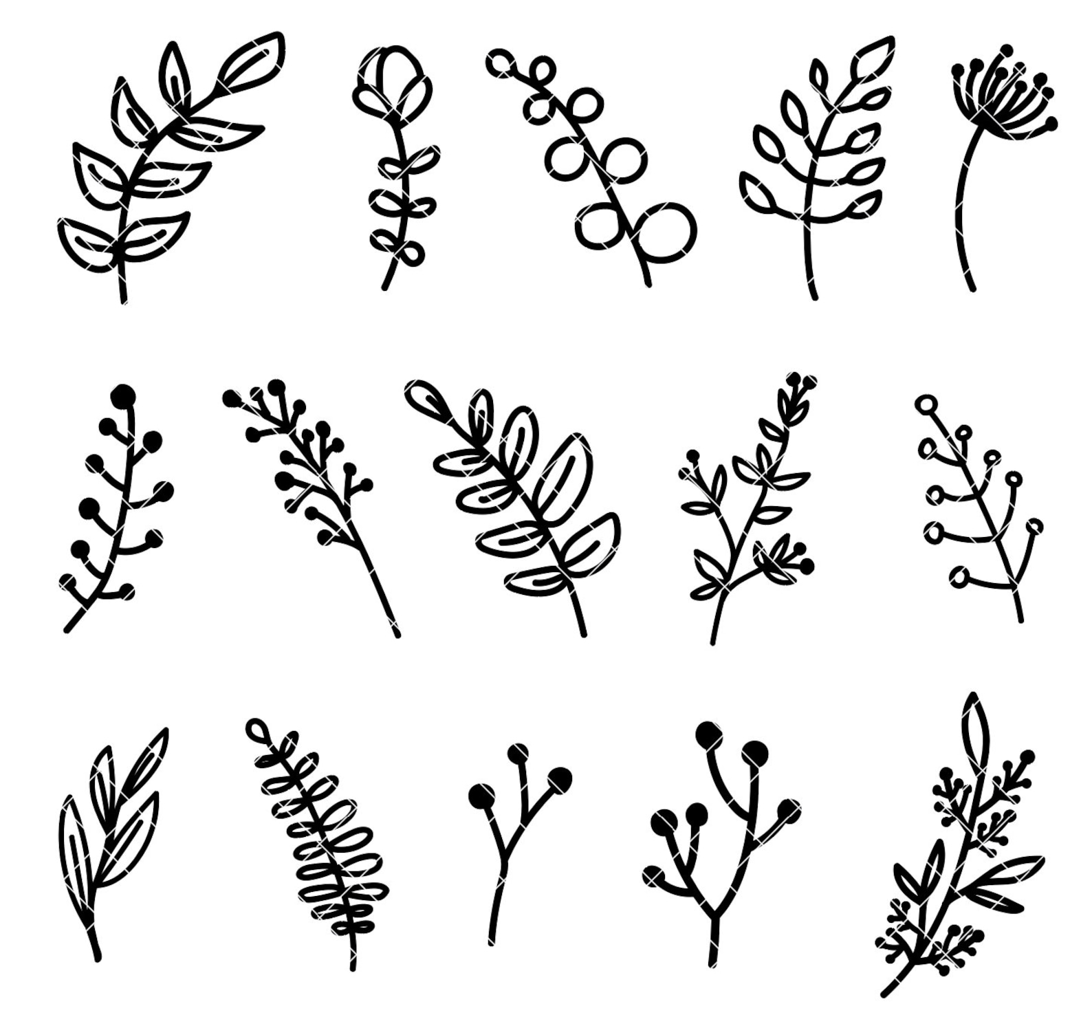 Flower SVG Floral Botanical Leaf Branch Stem Bough Mega Diy | Etsy