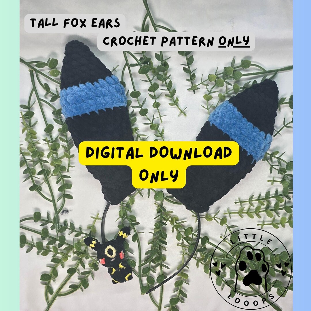 Tall Fox Ears Crochet **PATTERN ONLY** - Etsy