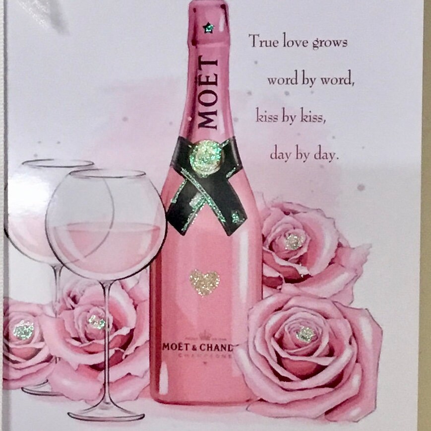 Pink Champagne Anniversary Cards/ Ideal for Family or - Etsy UK