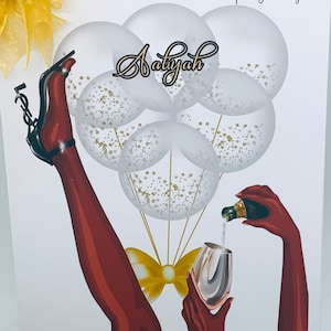 Personalised Birthday Cards fashionista Card/ Light or Dark - Etsy UK