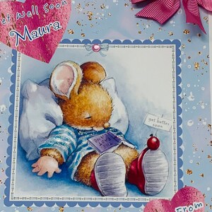 Get Well Soon Card/ Cute Mouse/ Thinking of You Card/wishing - Etsy UK