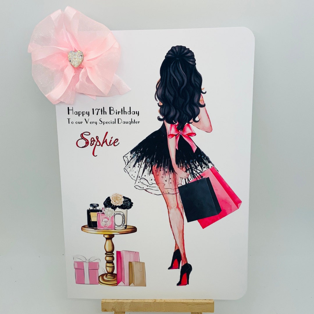 Personalised Birthday Card /fashion Girl Designer Luxury - Etsy