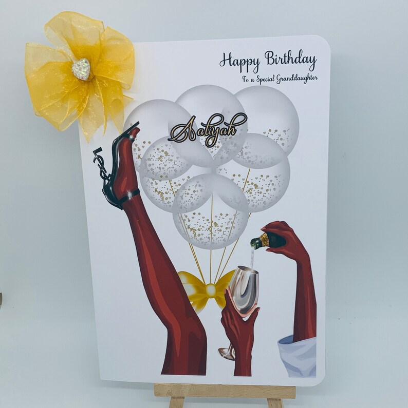 Personalised Birthday Cards fashionista Card/ Light or Dark - Etsy UK