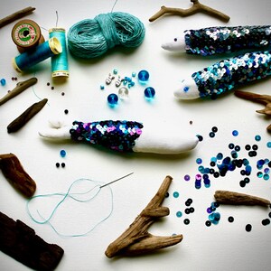 Craft Kit Sequinned Fish | Needlework Sparkle Fish Kit | Sequin ...