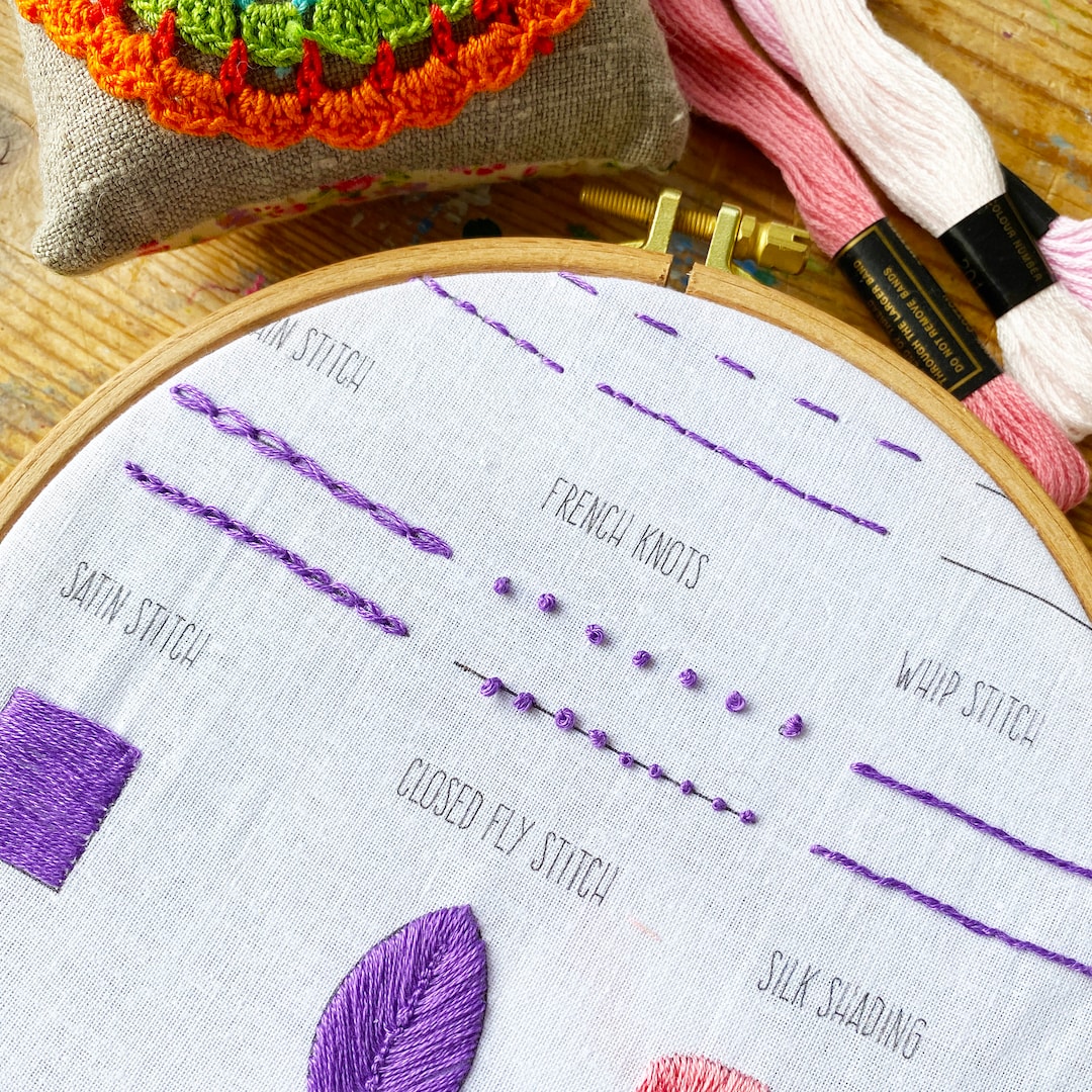 Beginner Embroidery Starter Kit: Learn Basic Stitches - Etsy