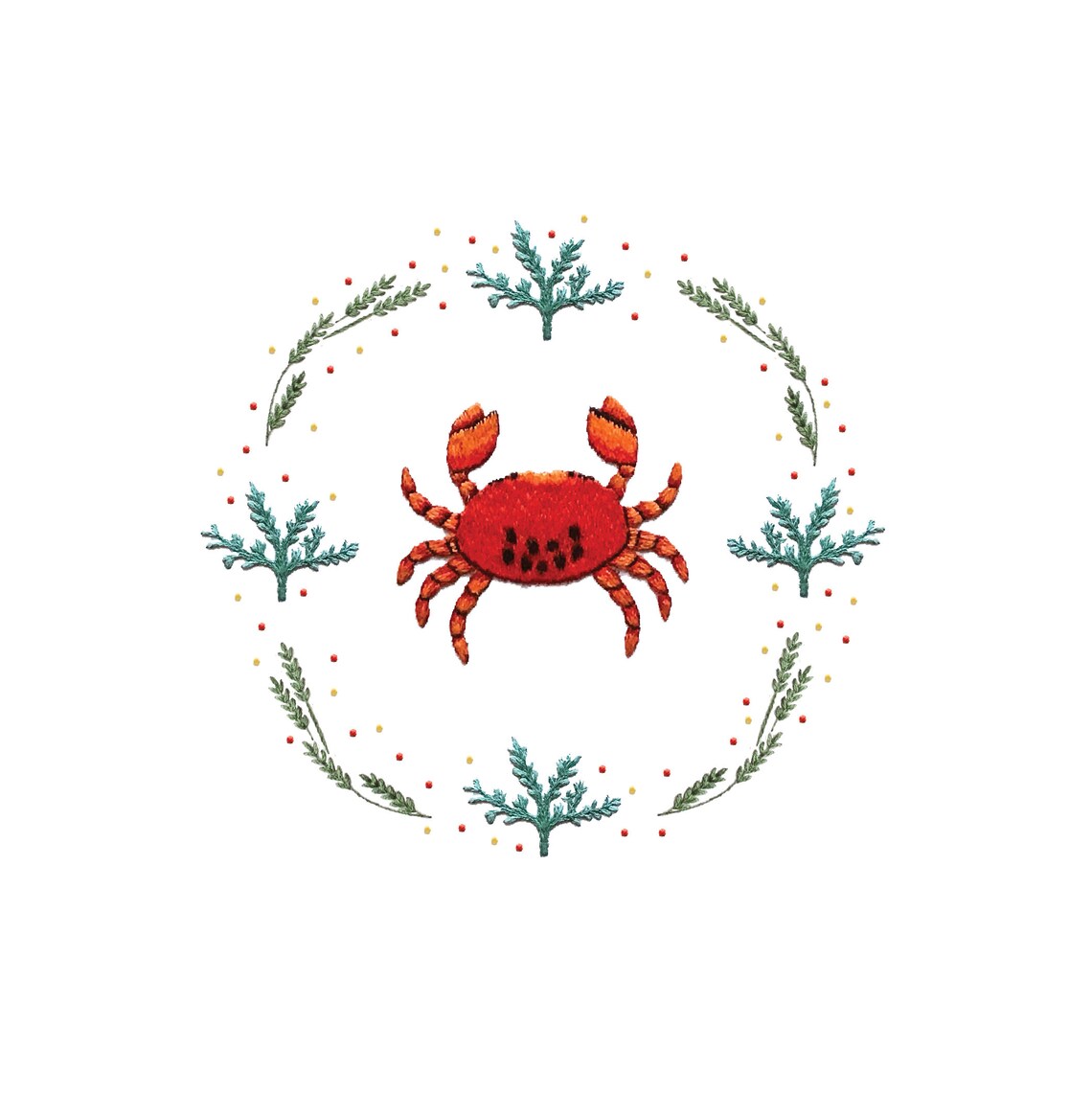 Downloadable Crab Hand Embroidery Pattern | Crab Embroidery Pattern ...