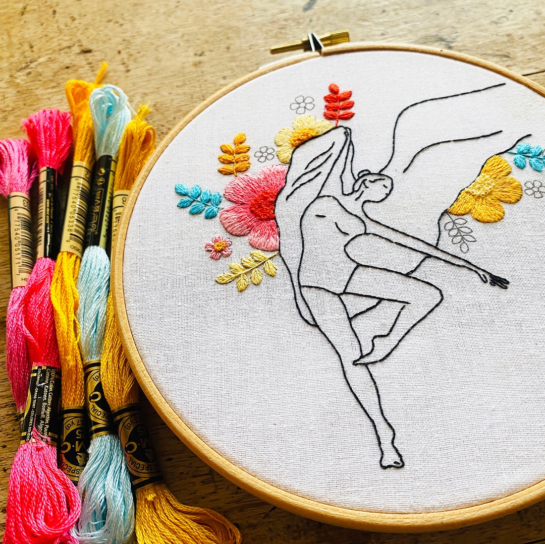 Dancer Floral Embroidery Kit: Personalized Ballet Design - Etsy