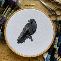 Autumn Raven Hand Embroidery Pattern, Raven Pattern, Autumn Bird ...