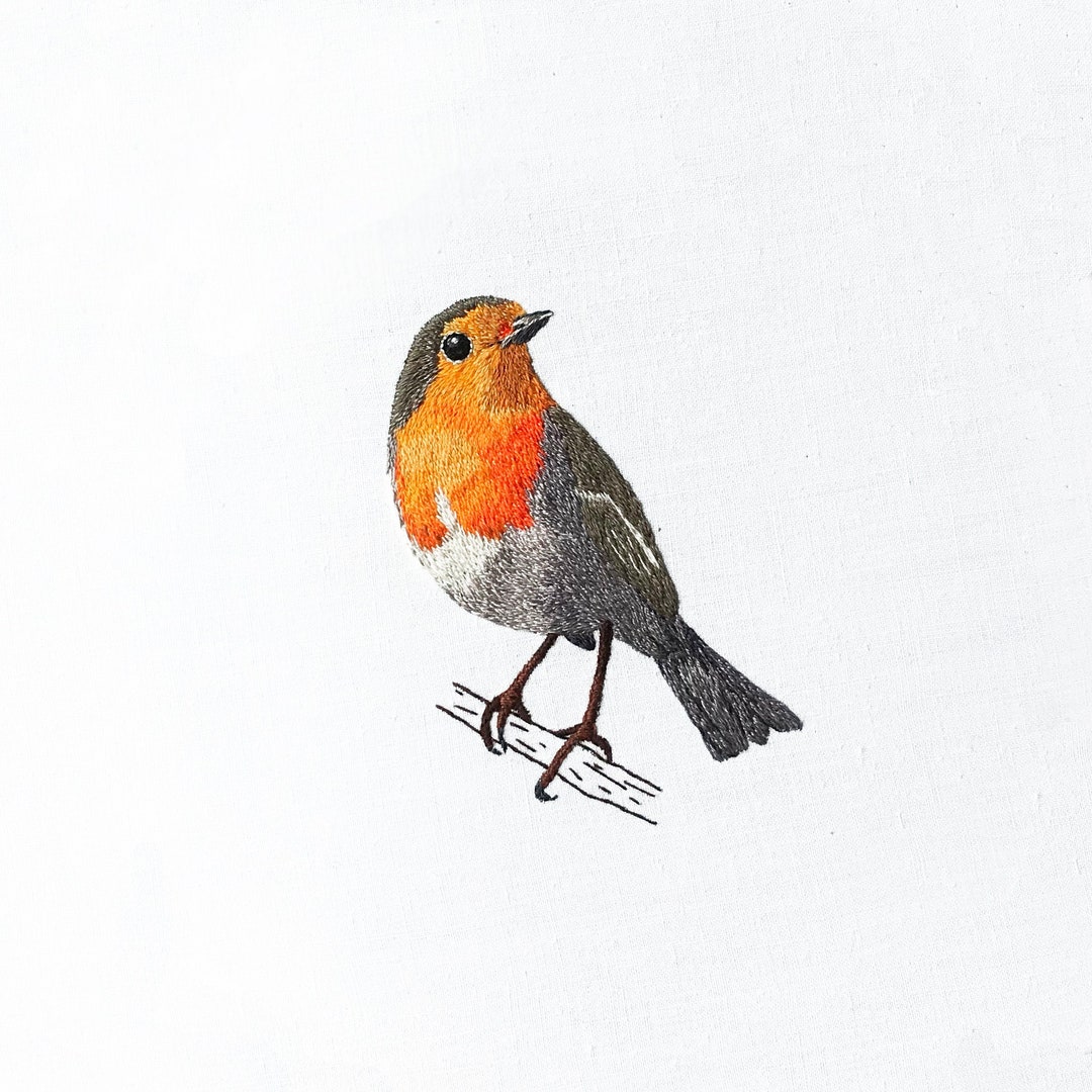 Complete Robin Embroidery Kit | Bird Embroidery Kit | Christmas Robin ...