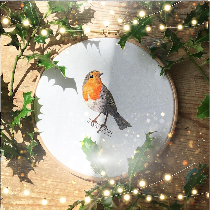 Robin Embroidery - Etsy UK