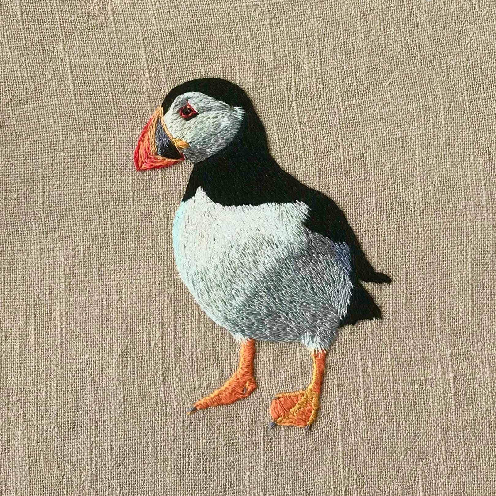 Puffin Embroidery Pattern Fabric Pack, Fabric and Instructions ONLY ...