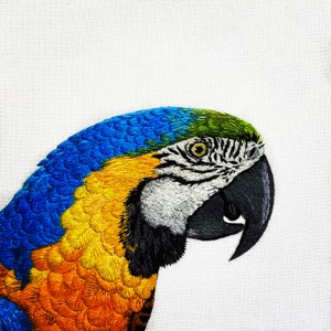 Hand Embroidered Raven Artwork: Bespoke Bird Portrait Commission - Etsy