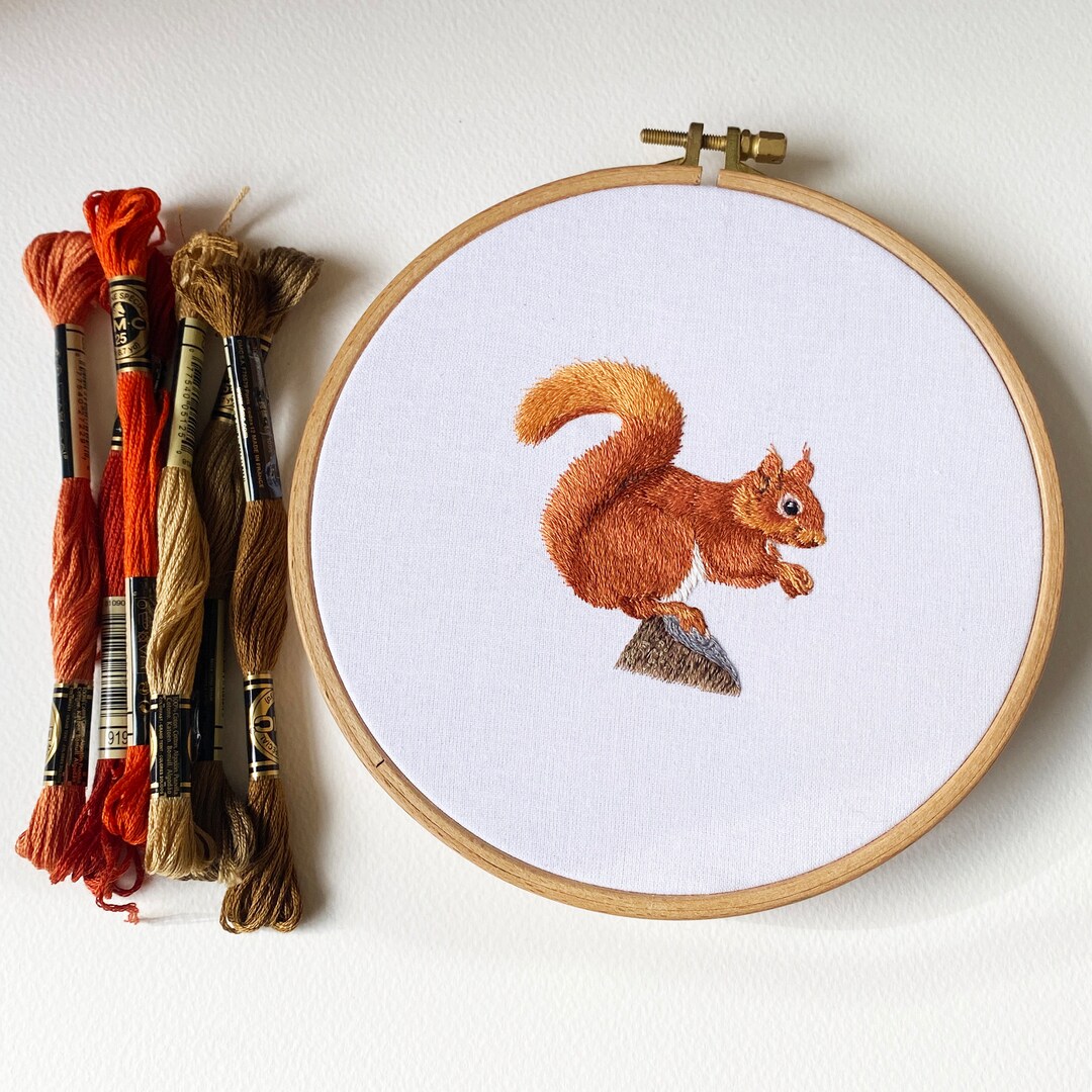 Squirrel Embroidery Kit | Complete Wildlife Embroidery Kit | English ...