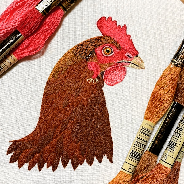 Hen Embroidery - Etsy
