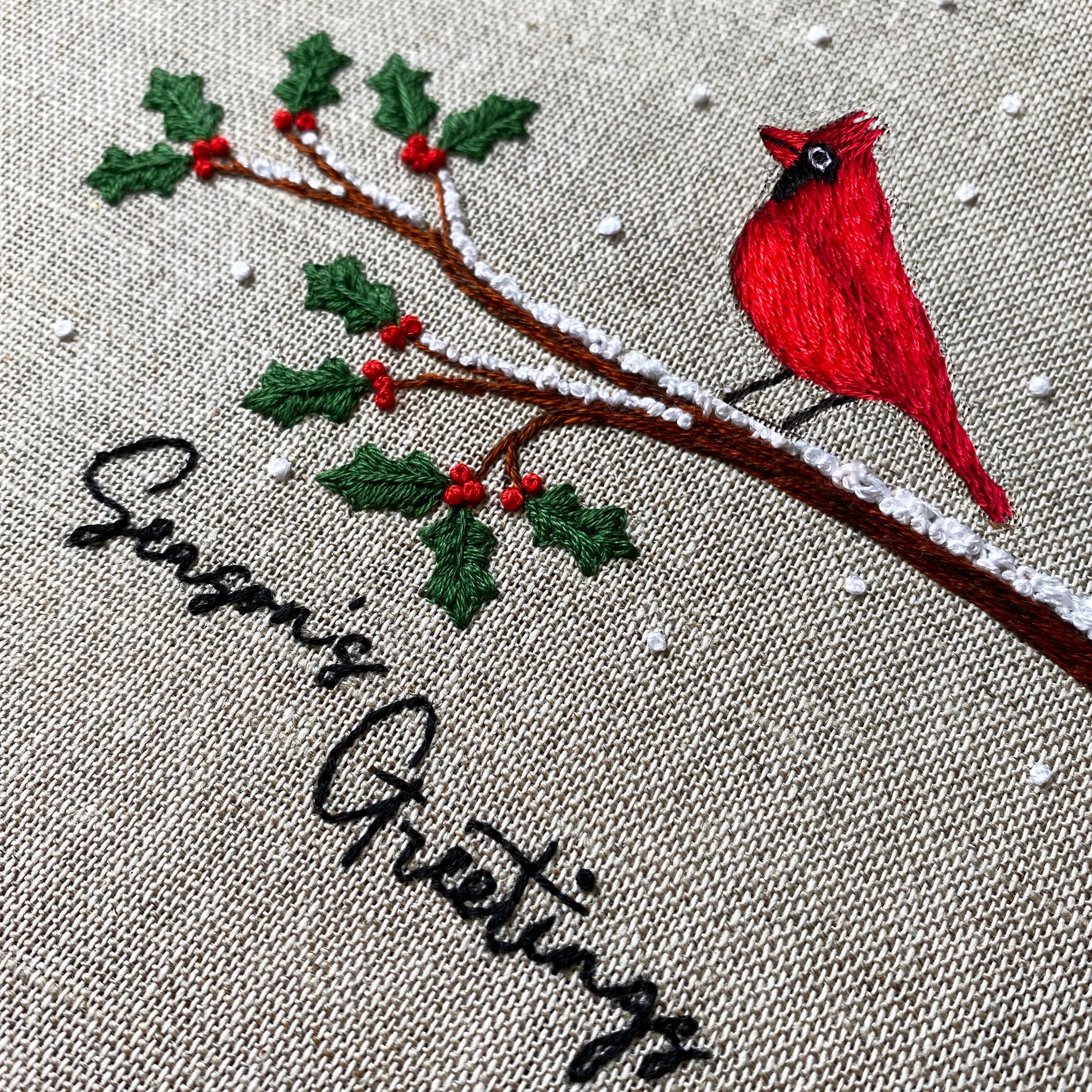 Christmas Cardinal Embroidery Kit: Beginner DIY Craft - Etsy